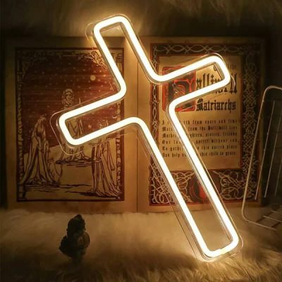 Cross Neon Sign | Customizable LED Light Sign for Sale - BgNeon