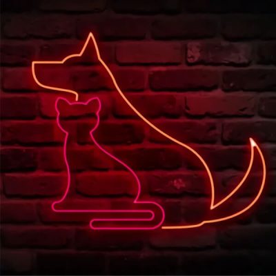 Cat and Dog Neon Sign | Custom Pets LED Signs Maker - BgNeon