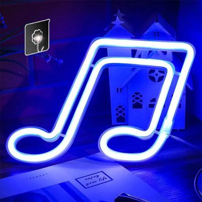Music Note Neon Sign | Customizable LED Wall Light - BgNeon